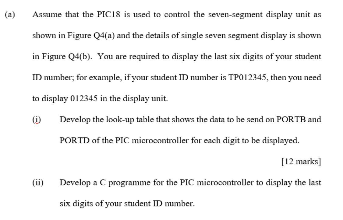 Solved Assume that the PIC18 is used to control the | Chegg.com