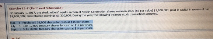 Solved Exercise 13-7 (Part Level submission) $1,800,000; | Chegg.com