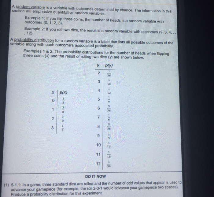 Solved A random variable is a variable with outcomes | Chegg.com