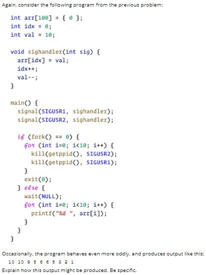 Solved Again, consider the following program from the | Chegg.com