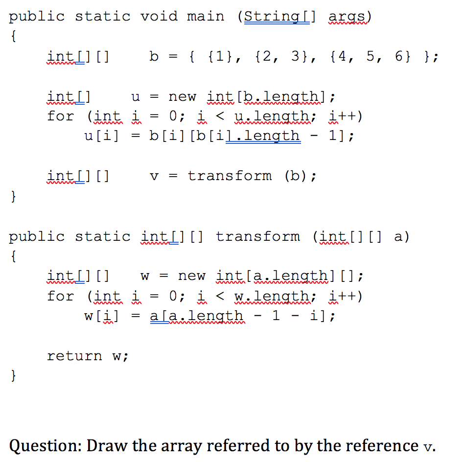 Solved public static void main (Stringl] aras) { int] u - | Chegg.com
