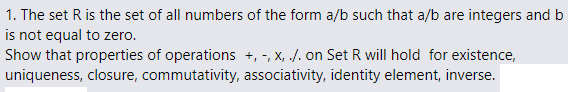 Solved 1. The set R is the set of all numbers of the form | Chegg.com