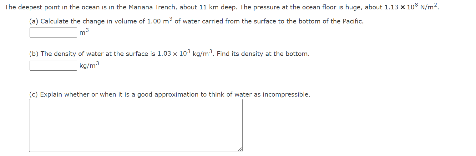 The deepest point in the ocean is in the Mariana | Chegg.com
