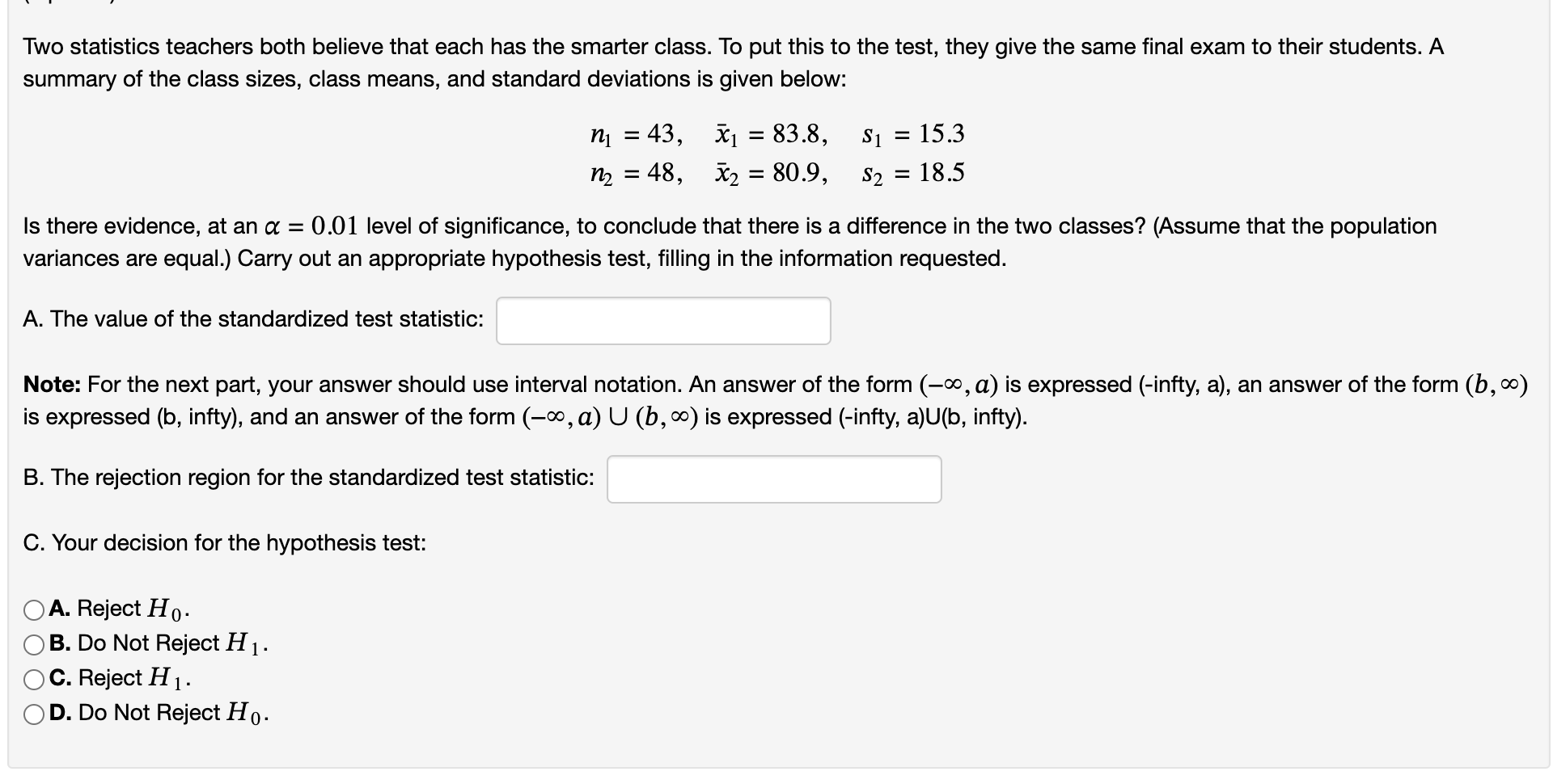Solved (2 points) Suppose that we are to conduct the | Chegg.com