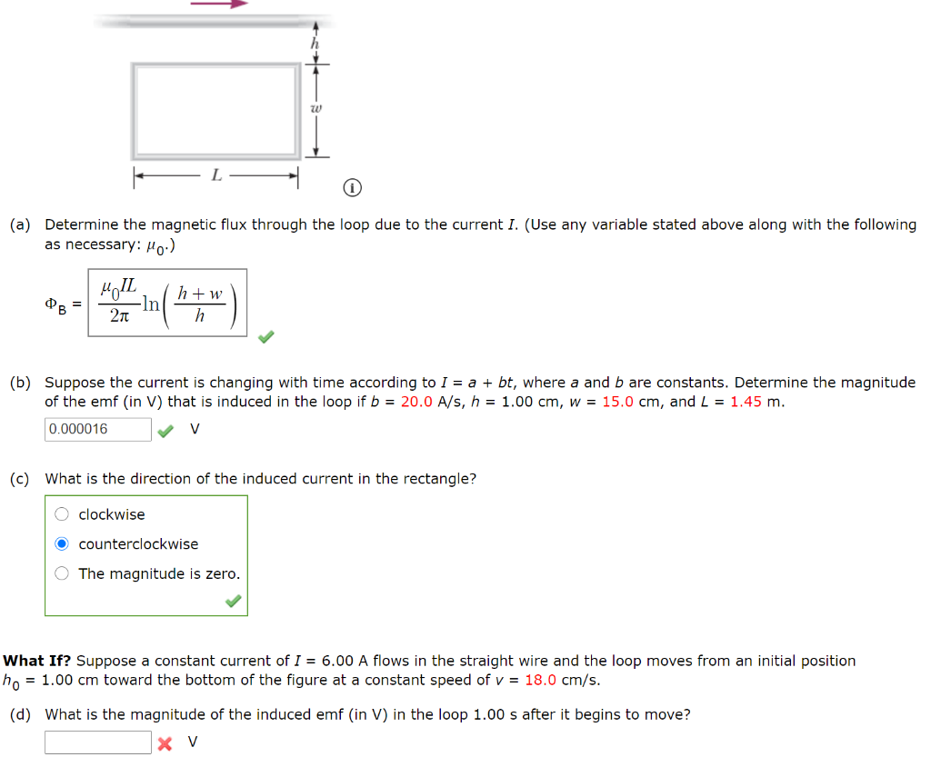 Solved 77 L (a) Determine the magnetic flux through the loop | Chegg.com