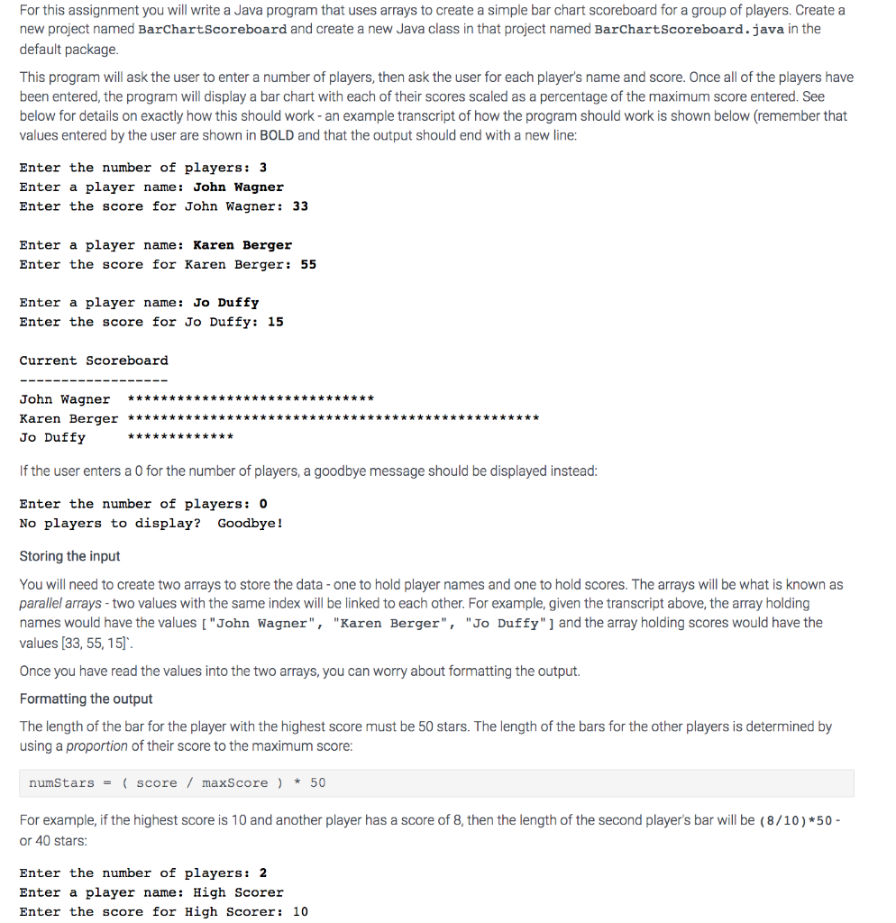 For This Assignment You Will Write A Java Program