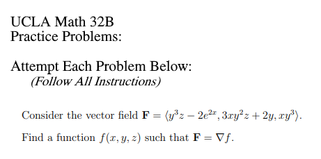 Solved UCLA Math 32B Practice Problems: Attempt Each Problem | Chegg.com