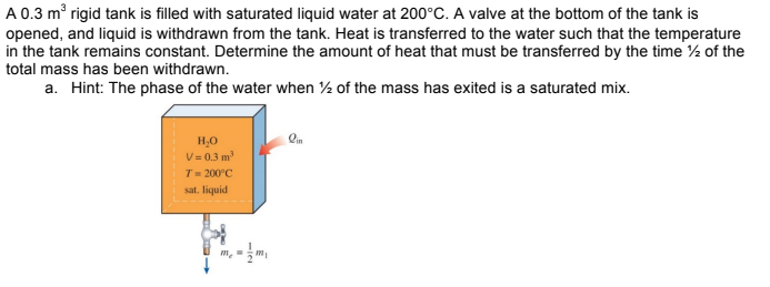 Solved A 0.3 m3 rigid tank is filled with saturated liquid | Chegg.com