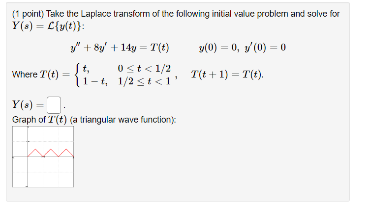 Solved Take the Laplace transform of the following initial | Chegg.com