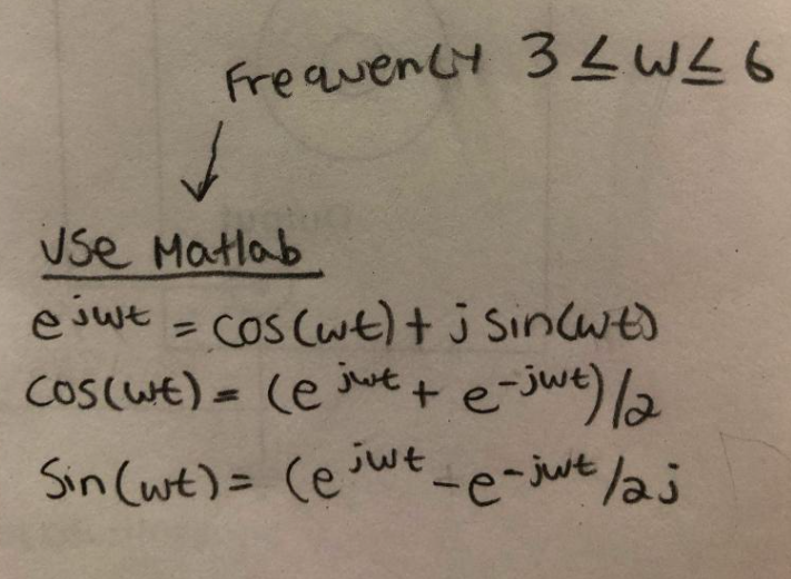 Solved Hi, can you please matlab a cos sin and e graph using | Chegg.com