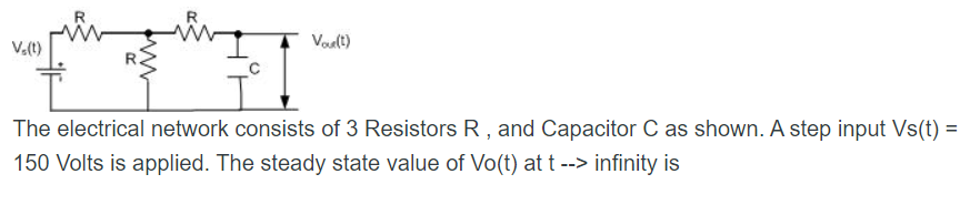 Solved V.(t) Vort) The electrical network consists of 3 | Chegg.com