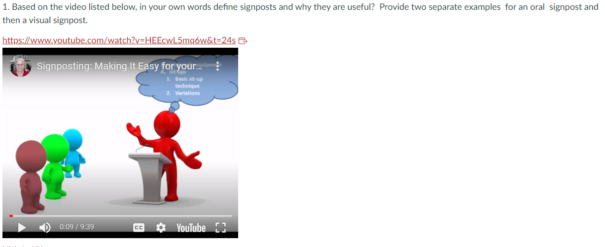 1. Based on the video listed below, in your own words | Chegg.com