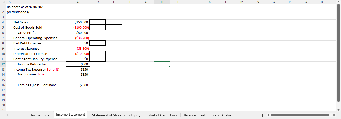 Rebound Financial Statements Assignment.xlsx Download | Chegg.com
