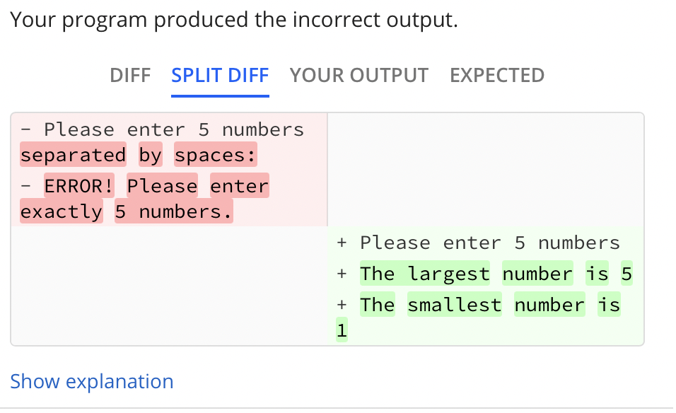 Solved lef big_and_small(): print("Please enter 5 numbers | Chegg.com