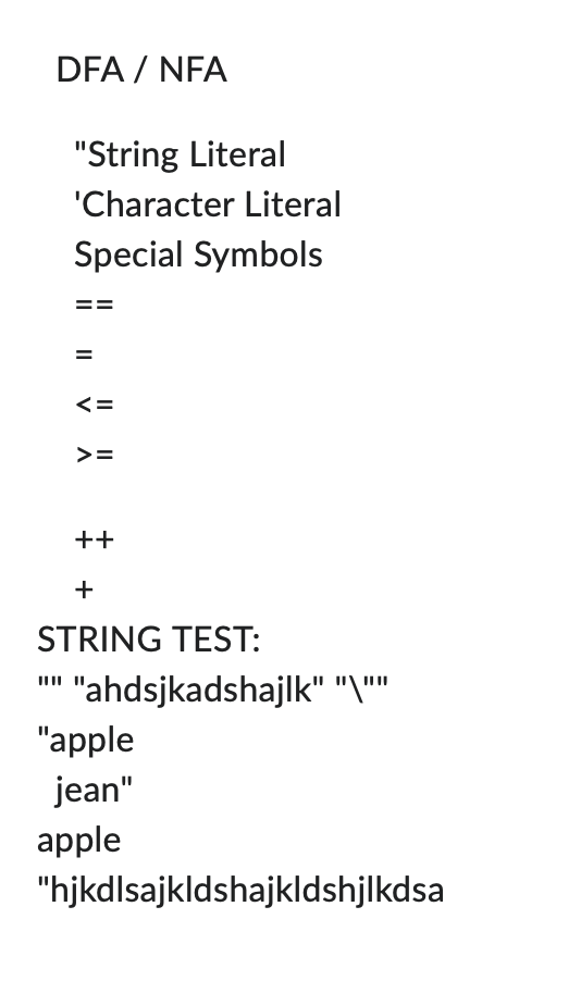 Solved Dfa Nfa String Literal Character Literal Special 