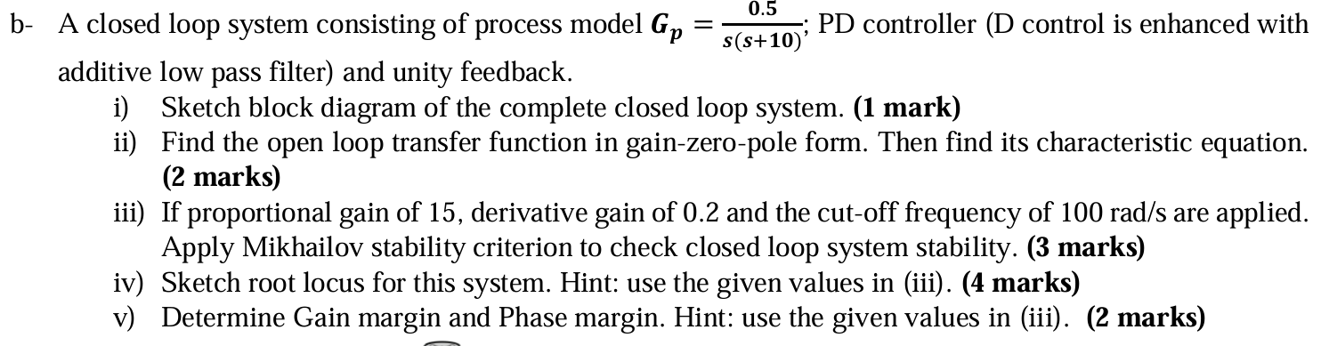 Solved b- ﻿A closed loop system consisting of process model | Chegg.com