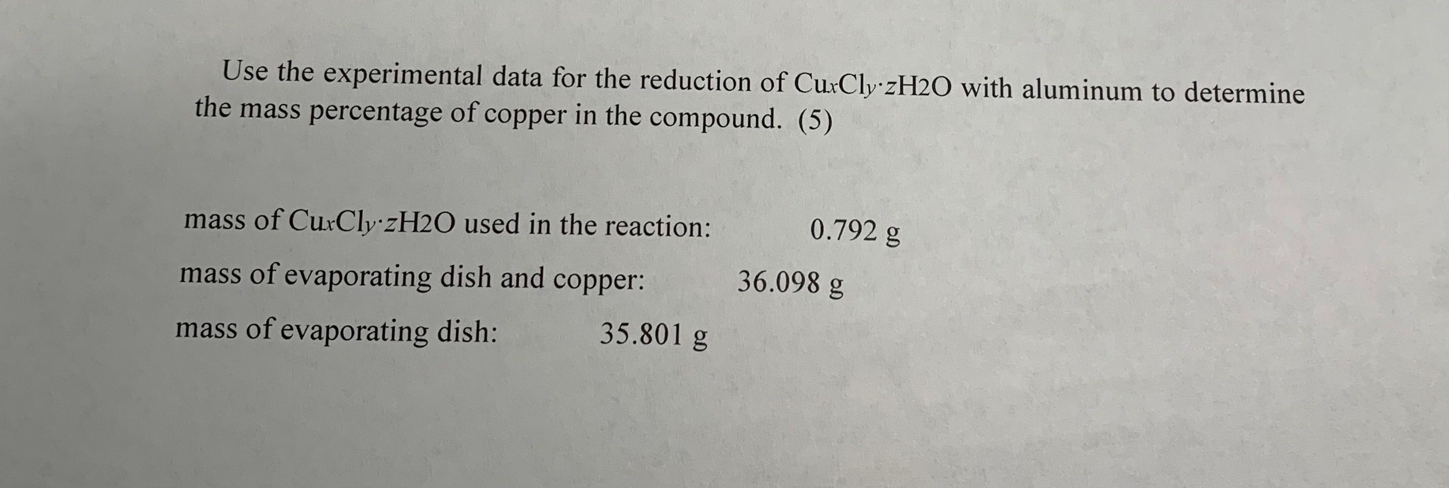 Solved Use the experimental data for the reduction of | Chegg.com