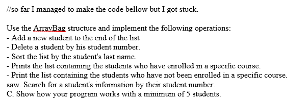 Solved Arraybag.h #include "BagInterface.h" #include | Chegg.com