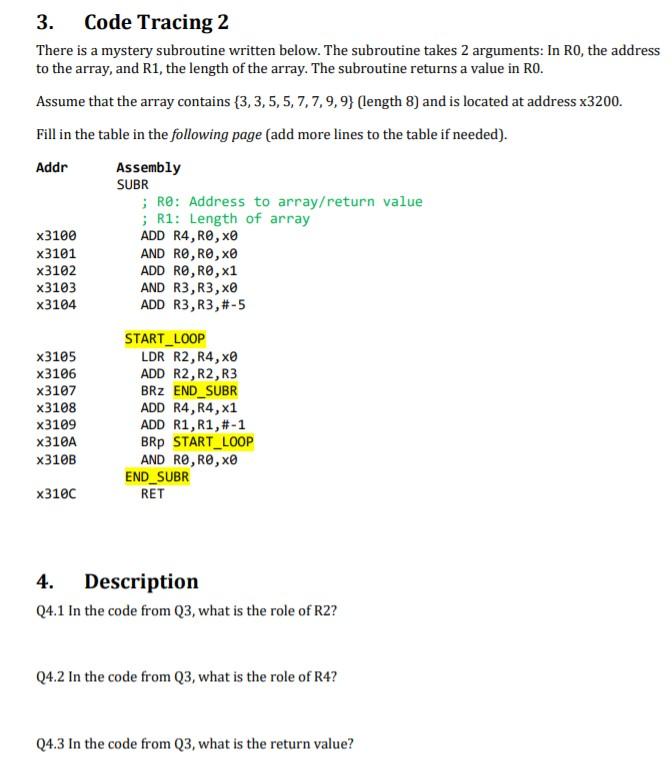 LC3 Assembly Questions. These questions are on the | Chegg.com