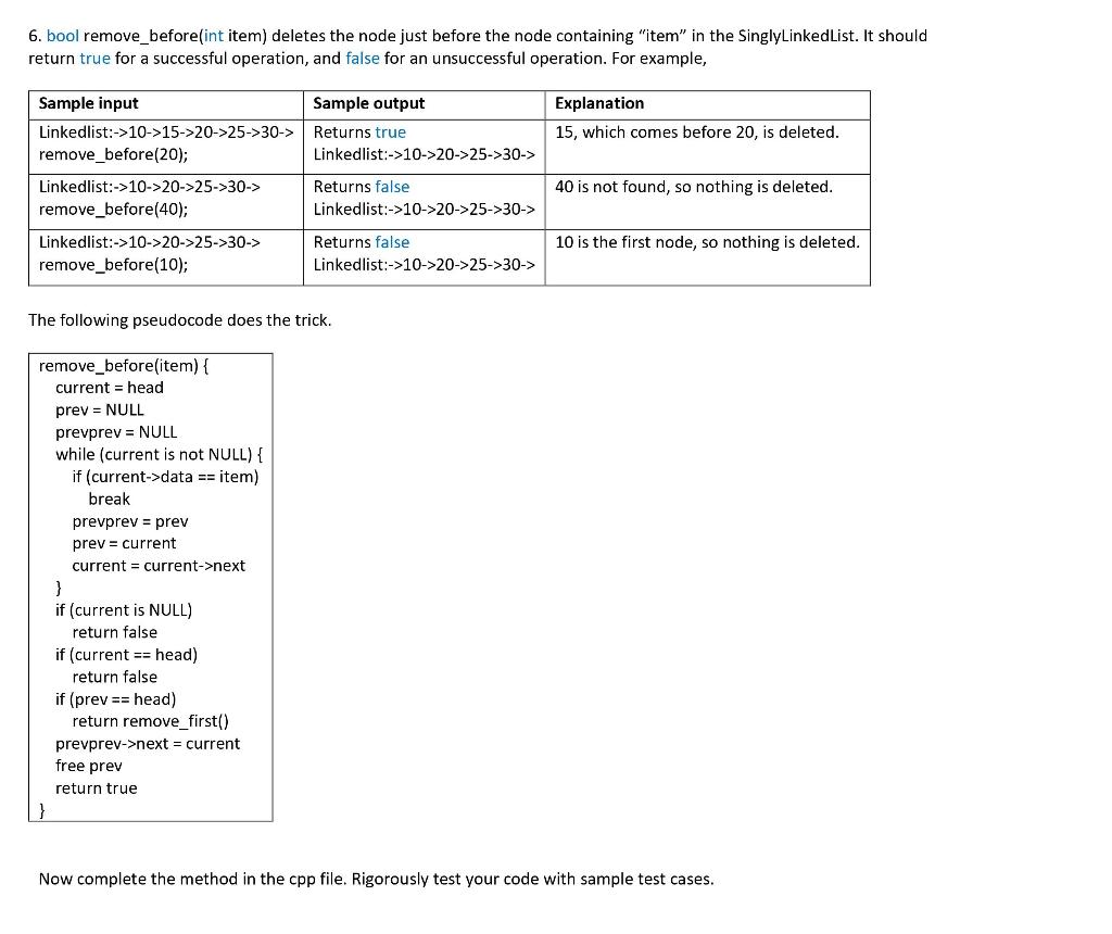 Solved 1 Singlylinkedlist Is The Destructor Method For 