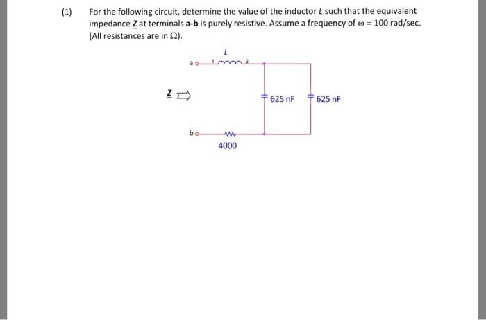 Solved For the following circuit, determine the value of the | Chegg.com