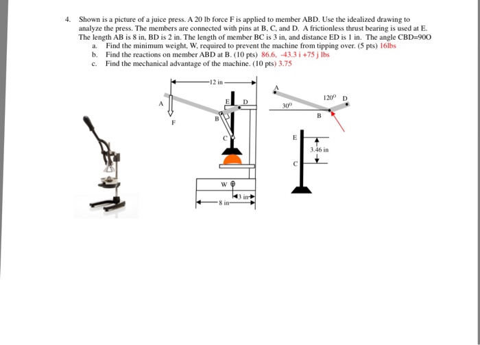 Solved Statics: trusses and machine problem. The answer | Chegg.com
