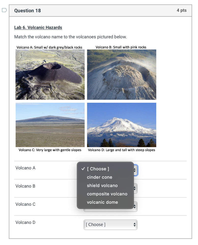 Solved Lab 6. Volcanic Hazards Which of the volcanoes in the | Chegg.com
