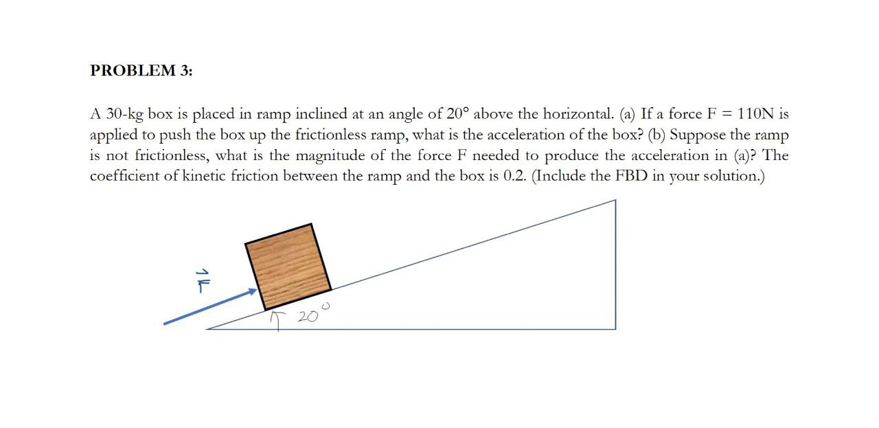 Solved A 30−kg box is placed in ramp inclined at an angle of | Chegg.com
