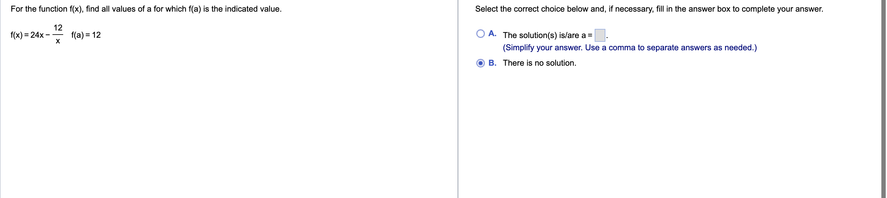 Solved For the function f(x), find all values of a for which | Chegg.com
