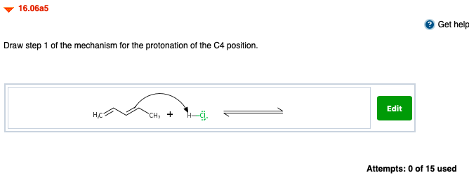 Solved Draw the step 1 of the mechanism for the protonation | Chegg.com