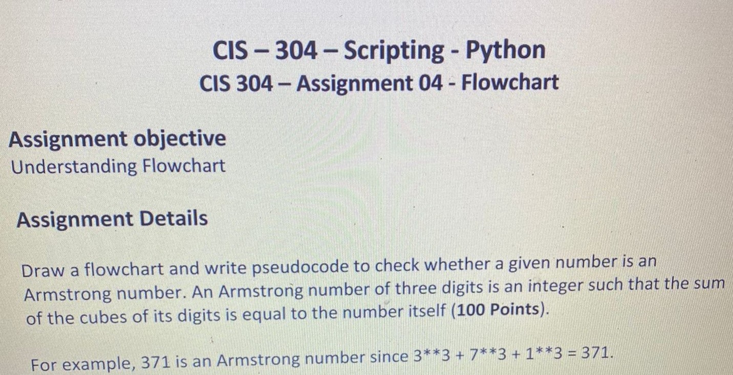 Solved Cis 304 Scripting Python Cis 304 Assignment 
