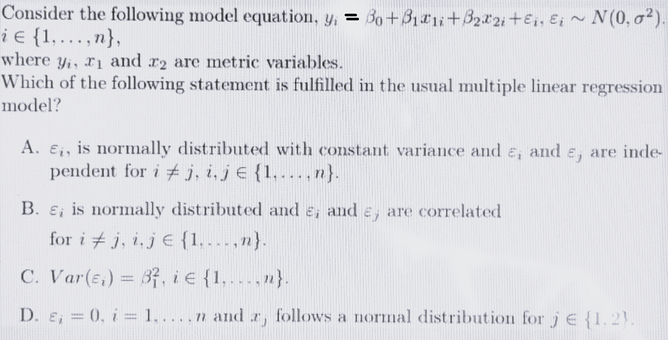 Solved Consider the following model equation, | Chegg.com