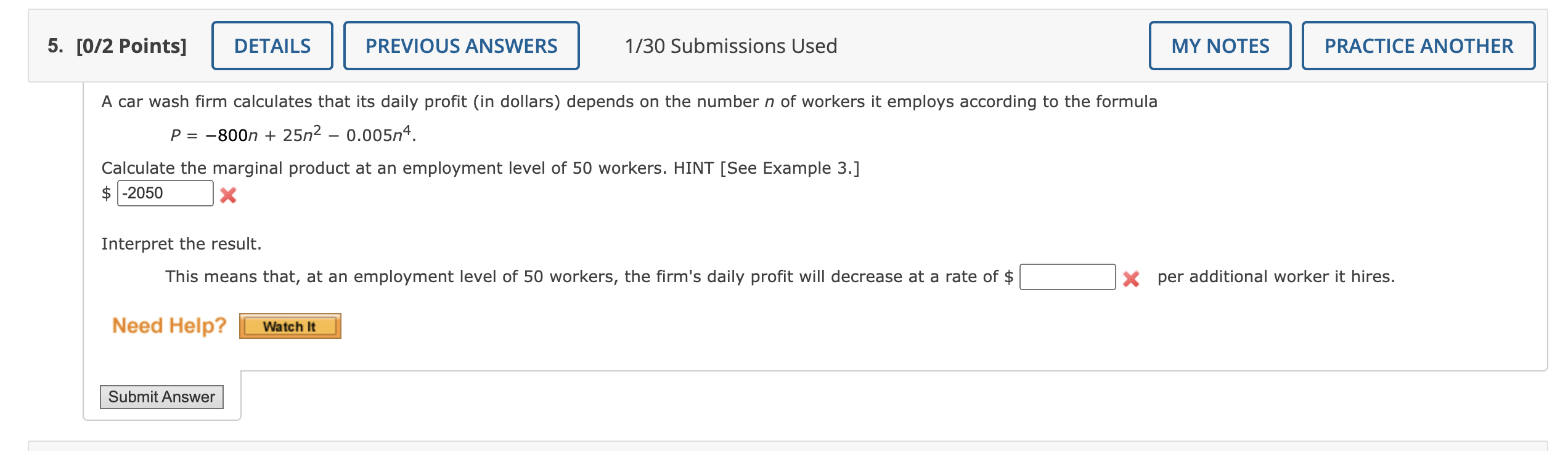 Solved [0/2 Points] 1/30 Submissions Used A car wash firm | Chegg.com