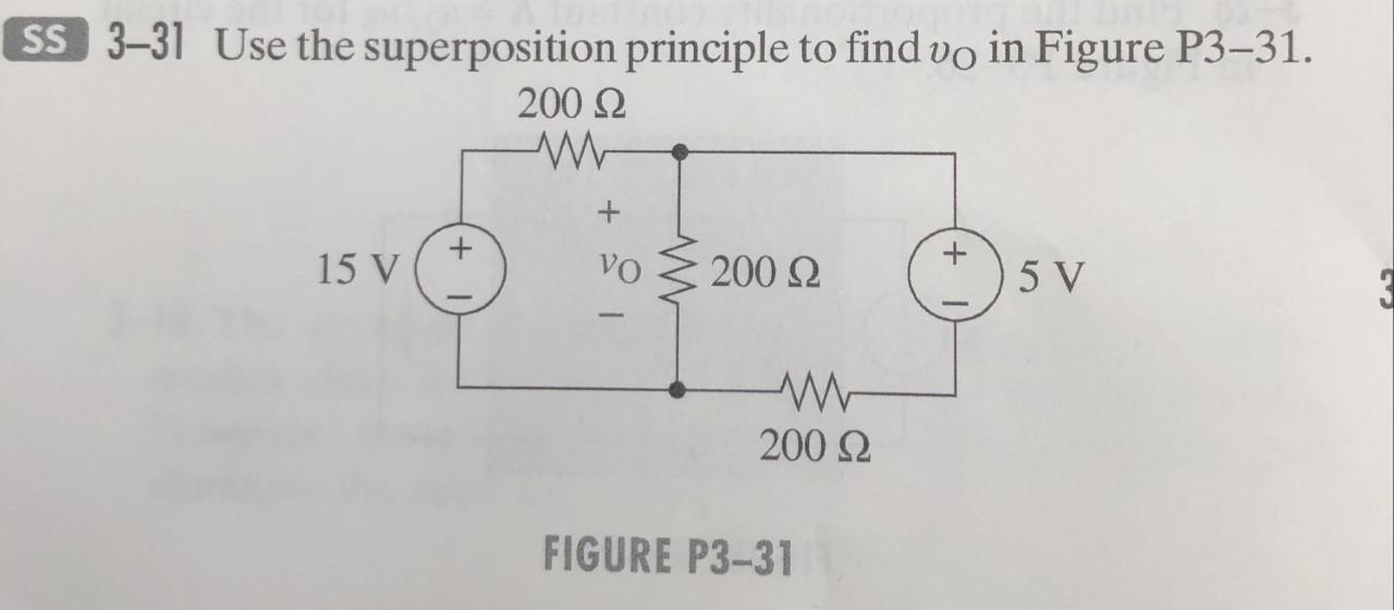 Solved SS 3–31 Use the superposition principle to find vo in | Chegg.com