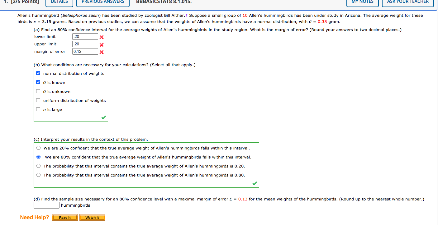 Solved 1. [2/5 Points] DETAILS PREVIOUS ANSWERS BBBASICSTAT8 | Chegg.com