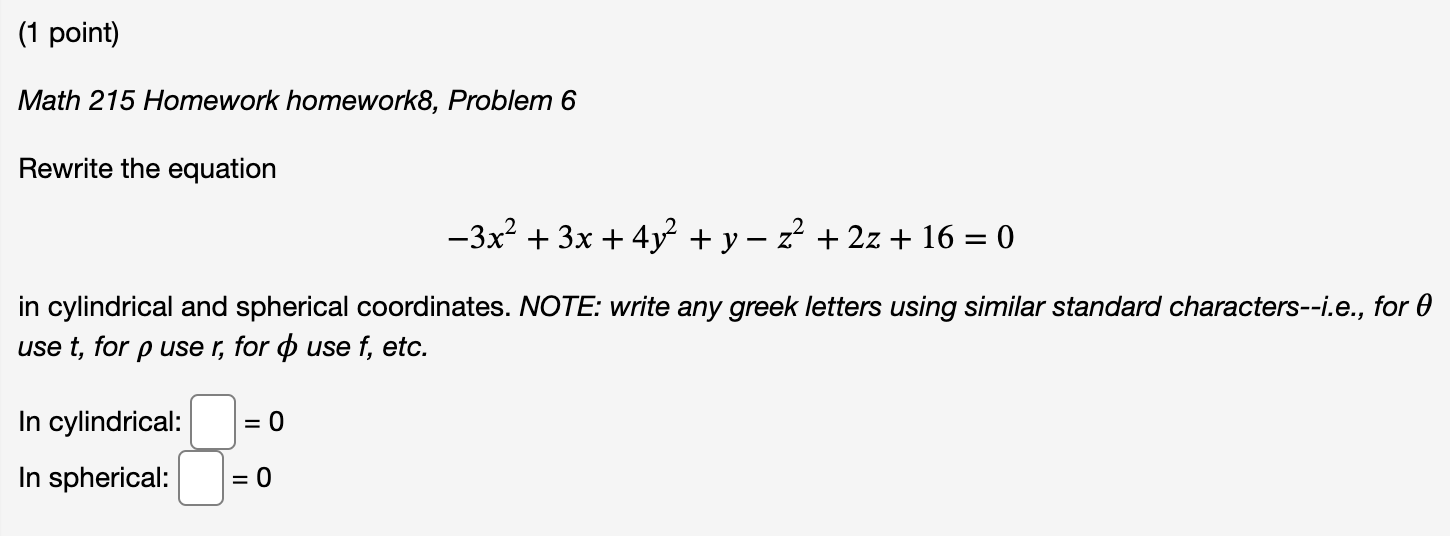 Solved (1 point) Math 215 Homework homework8, Problem 6 | Chegg.com