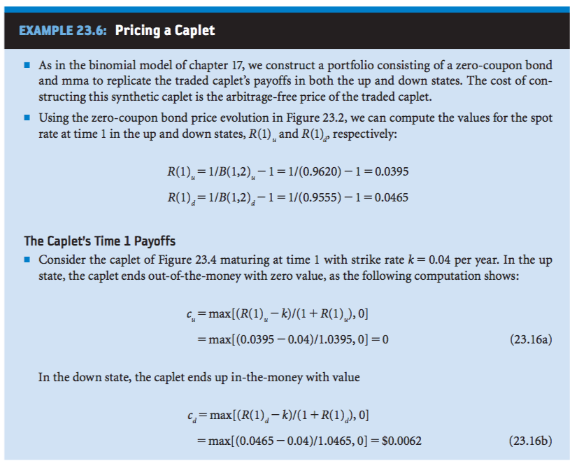 In the caplet example 23.6, construct the synthetic | Chegg.com