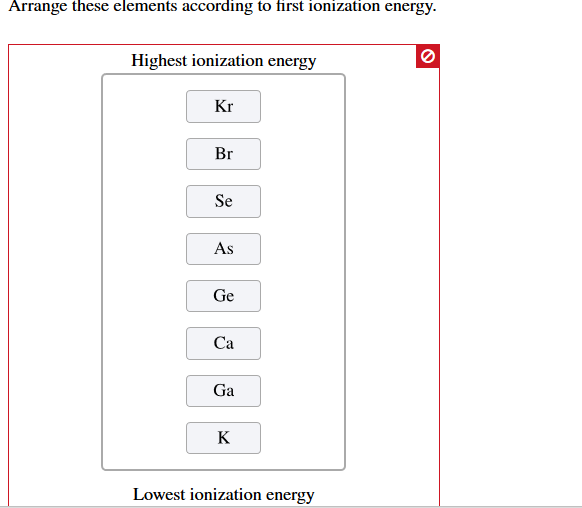 Solved Arrange these elements according to first ionization | Chegg.com