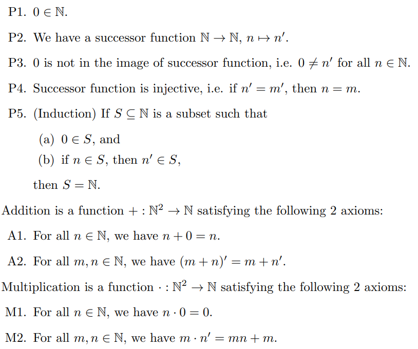 Solved P1. O EN P2. We have a successor function NỮN, n H | Chegg.com