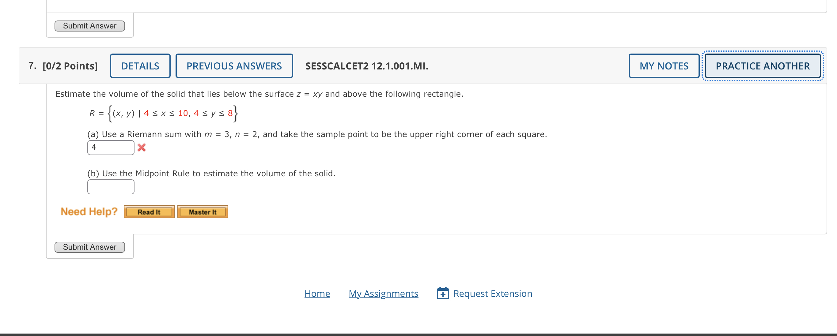 Solved Estimate the volume of the solid that lies below the | Chegg.com