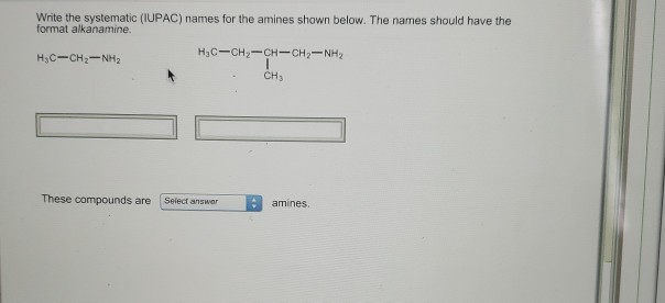 Solved Write the systematic (IUPAC) names for the amines | Chegg.com