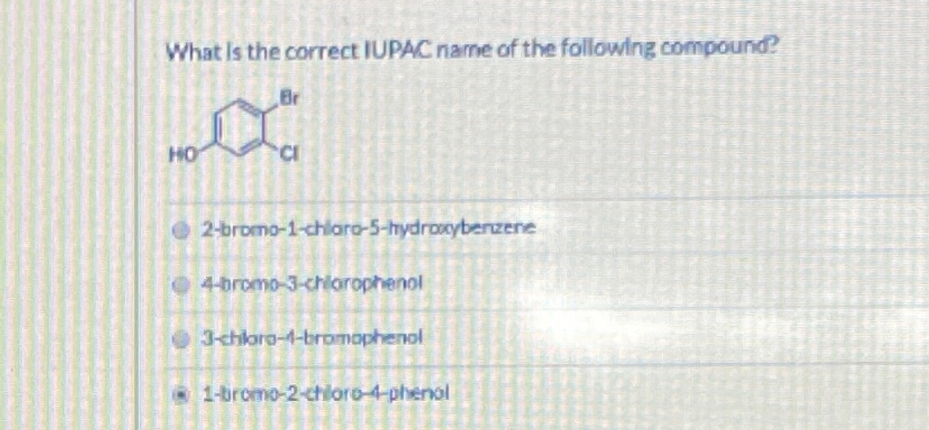 Solved rect IUPAC name of the following compound? 2 w | Chegg.com