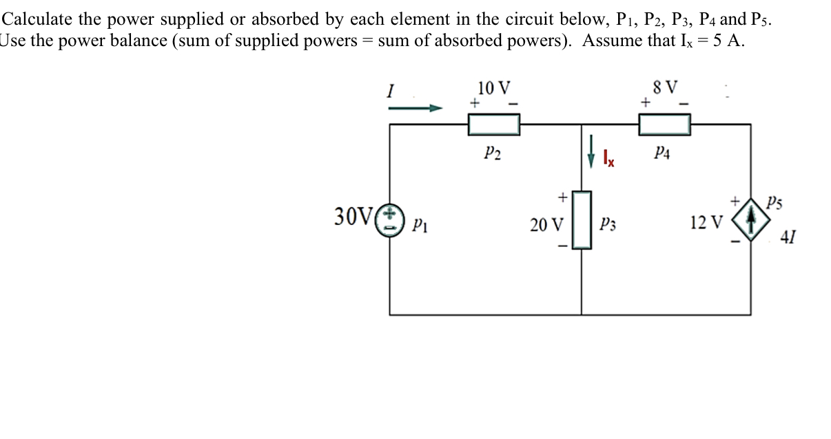 Solved Calculate the power supplied or absorbed by each | Chegg.com