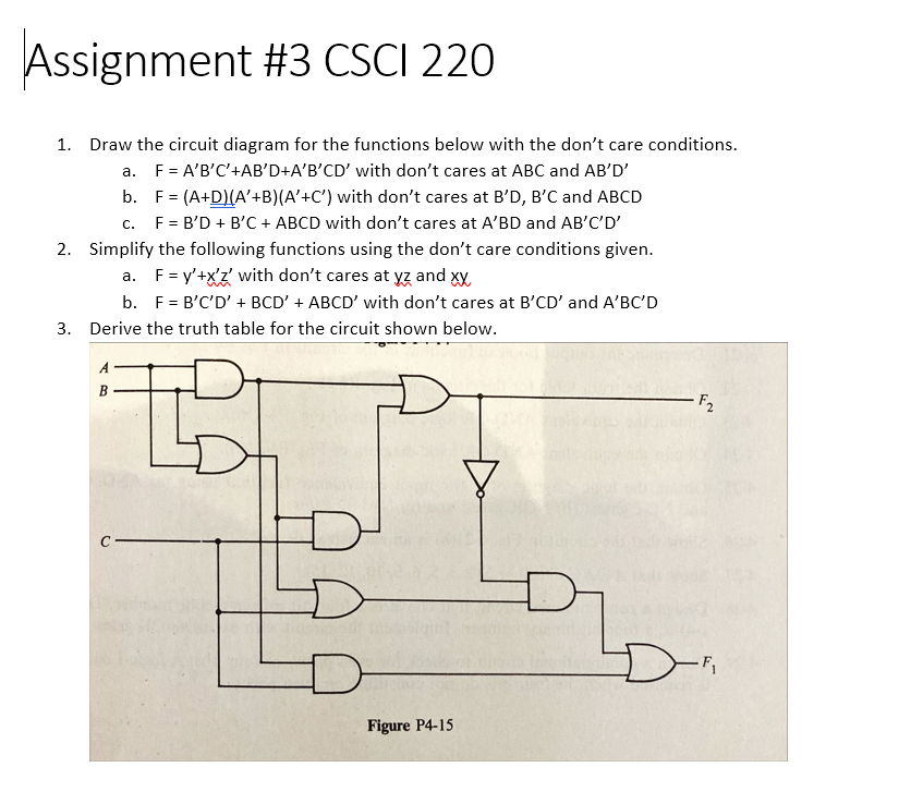 Solved Assignment 3 Csci 220 C 1 Draw The Circuit Diagram