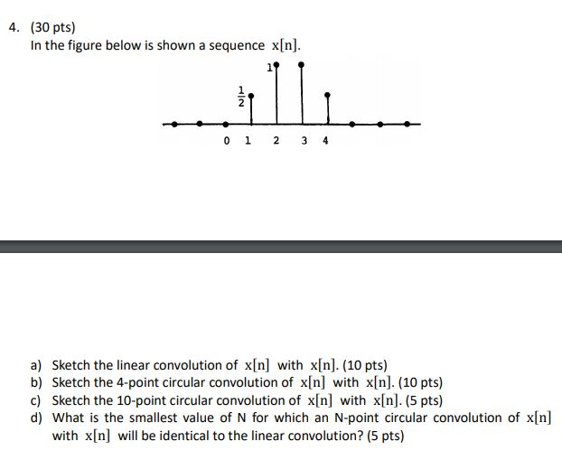 Solved 4. (30 pts) In the figure below is shown a sequence | Chegg.com