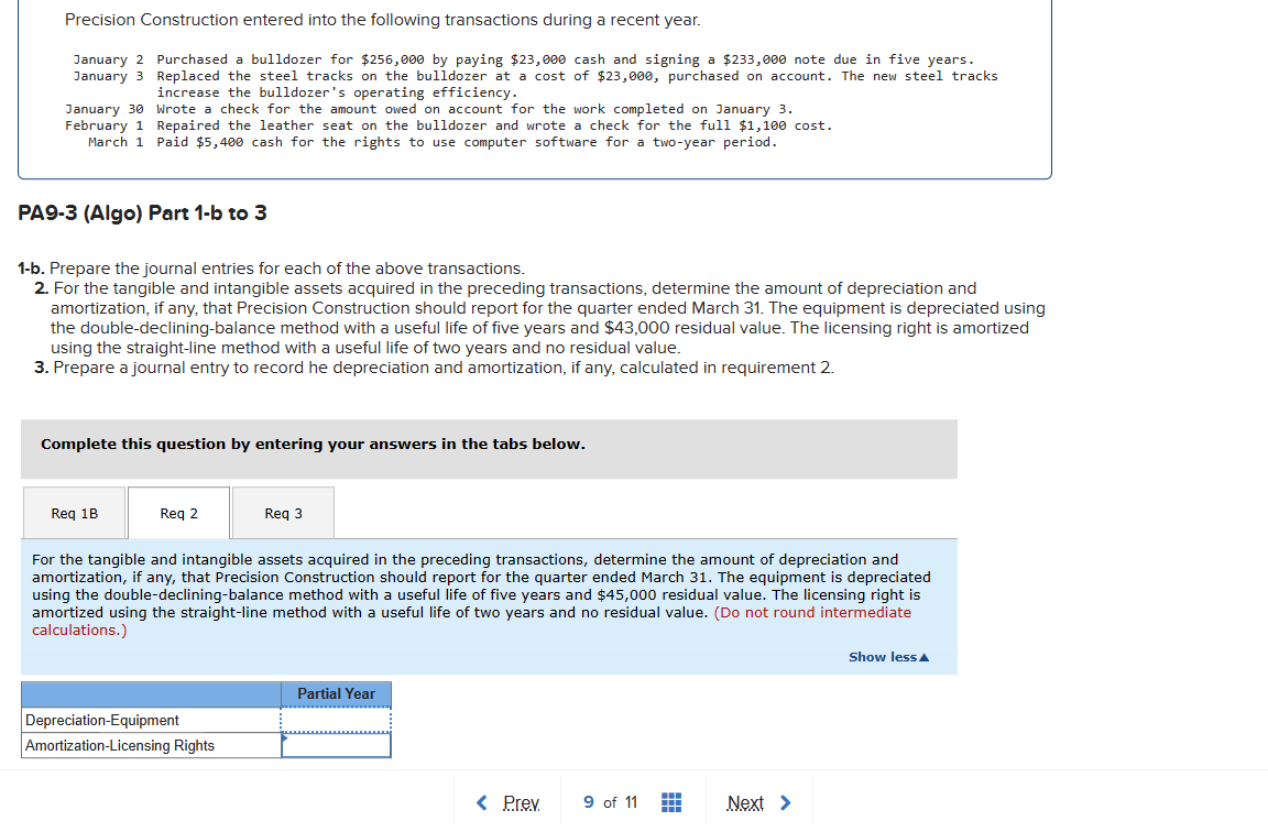 Solved Precision Construction entered into the following | Chegg.com