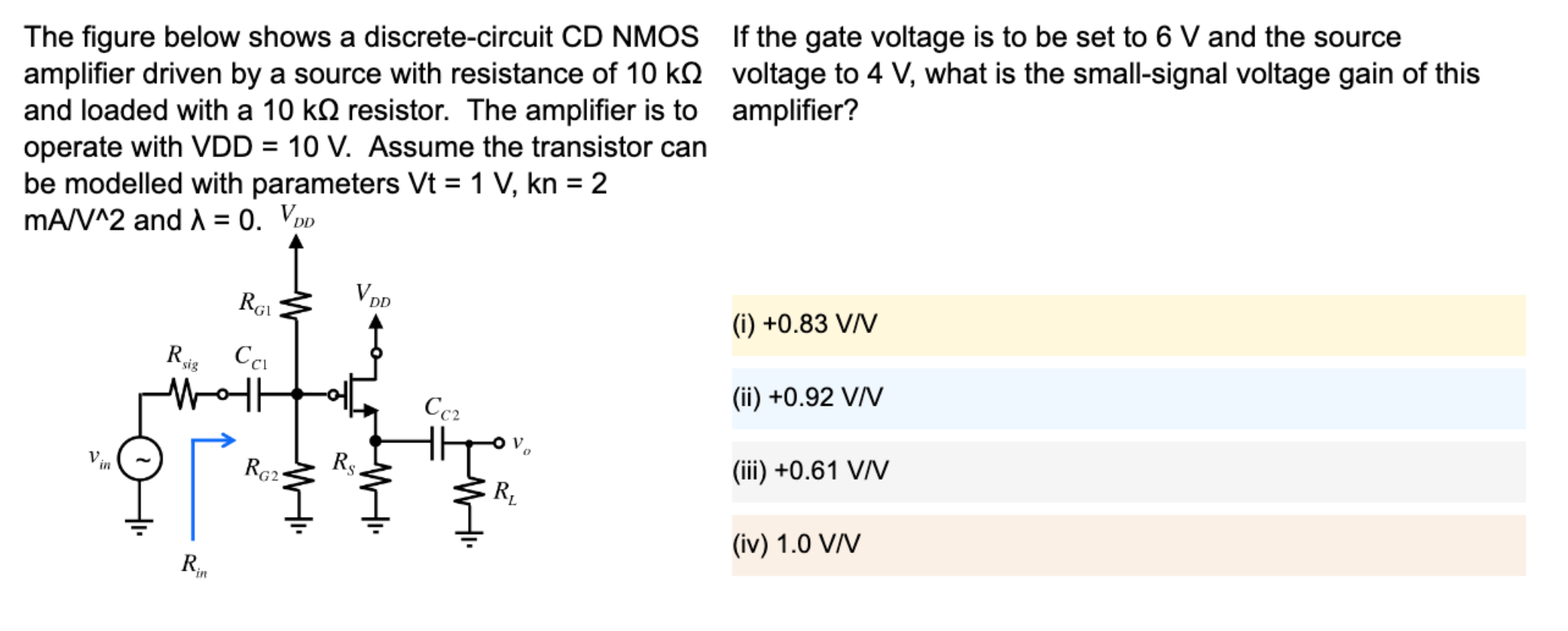 Solved The figure below shows a discrete-circuit CD NMOS If | Chegg.com