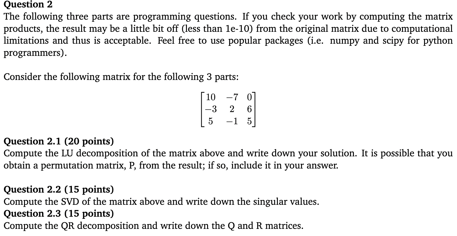 Solved The following three parts are programming questions. | Chegg.com
