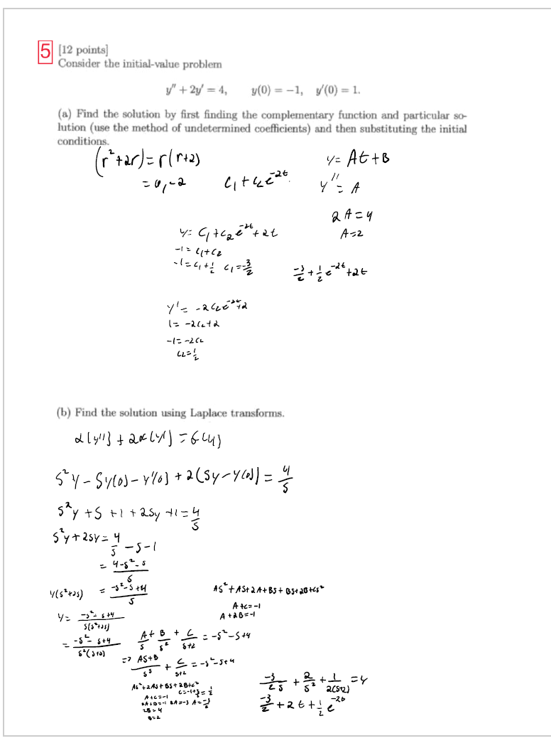 Solved 5 [12 points] Consider the initial-value problem | Chegg.com