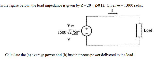 Solved In the figure below, the load impedance is given by | Chegg.com